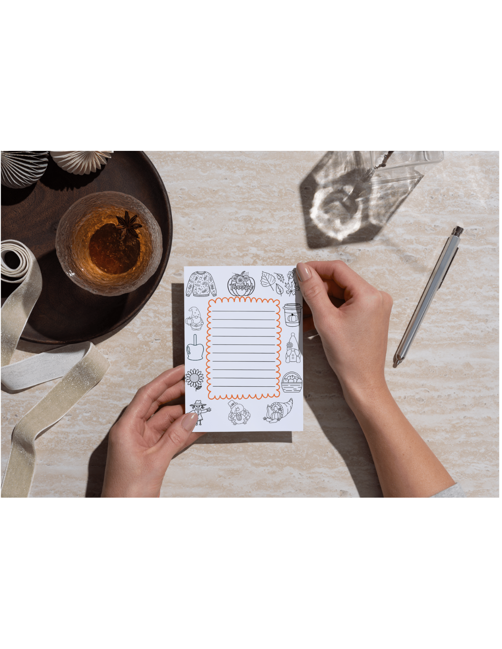 Autumn Coloring Notepad – Compact Desk Pad for Creative Breaks ...
